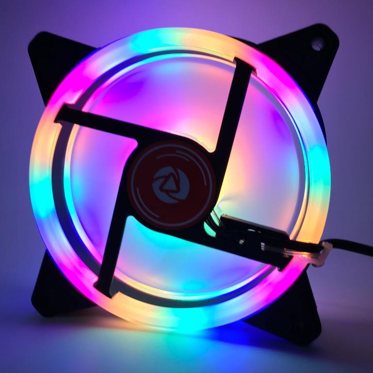 INPLAY FAN M10 rainbow RGB 120mm 12v, 3-Pin Fan Connector + 4-pin MOLEX ...