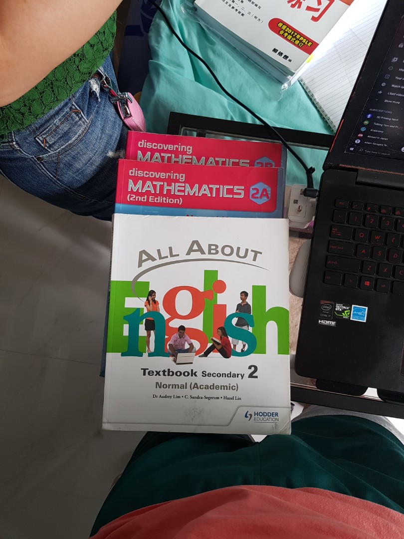 Math and English textbook, Hobbies & Toys, Books & Magazines, Textbooks ...