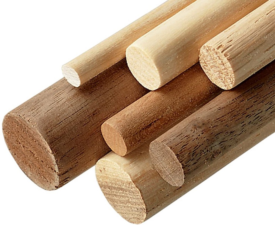 Solid Timber Wood Rod (1m length) - Nyatoh, Ramin, Pine, Ash, Beech ...