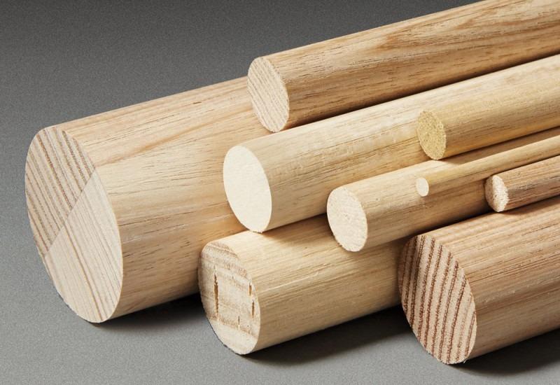 Solid Timber Wood Rod (1m length) - Nyatoh, Ramin, Pine, Ash, Beech ...