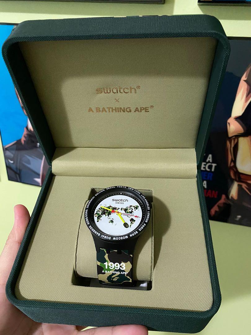 Swatch X A Bathing Ape Watch, Luxury, Watches on Carousell