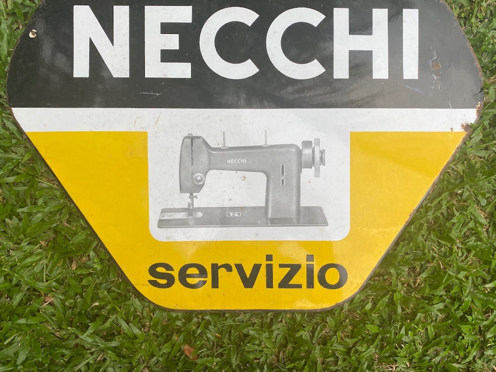 Vintage Antique Enamel Sign - Necci Sewing Machine REDUCED, Hobbies ...