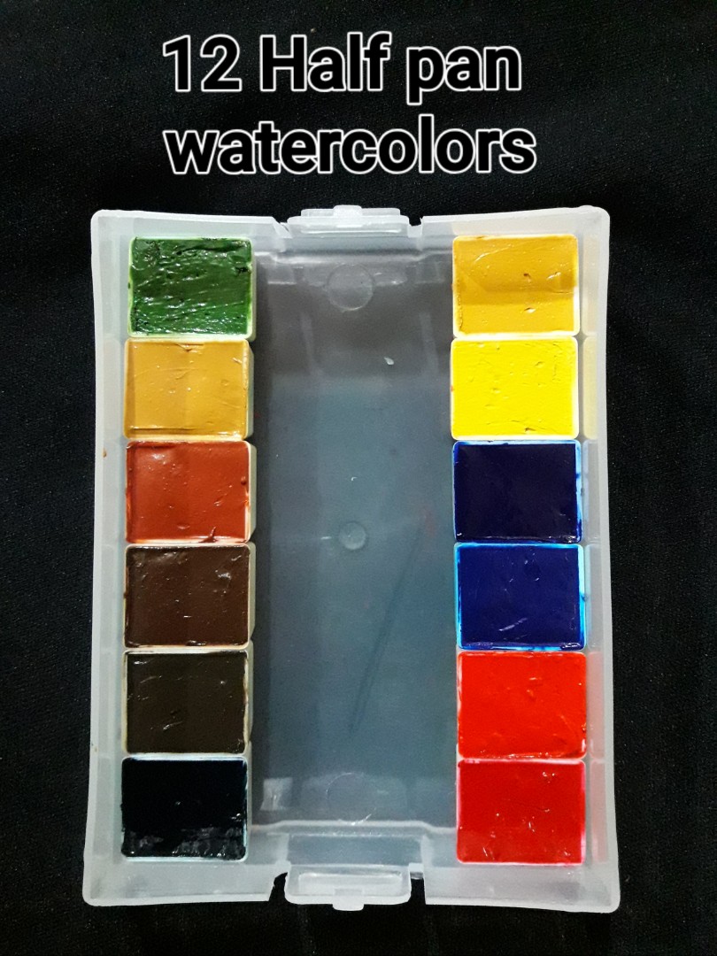 Watercolor (12 colors in half pans), Hobbies & Toys, Stationary & Craft ...