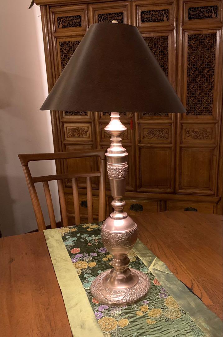 Antique Peranakan Brass Table Lamp, Furniture & Home Living, Home Decor ...