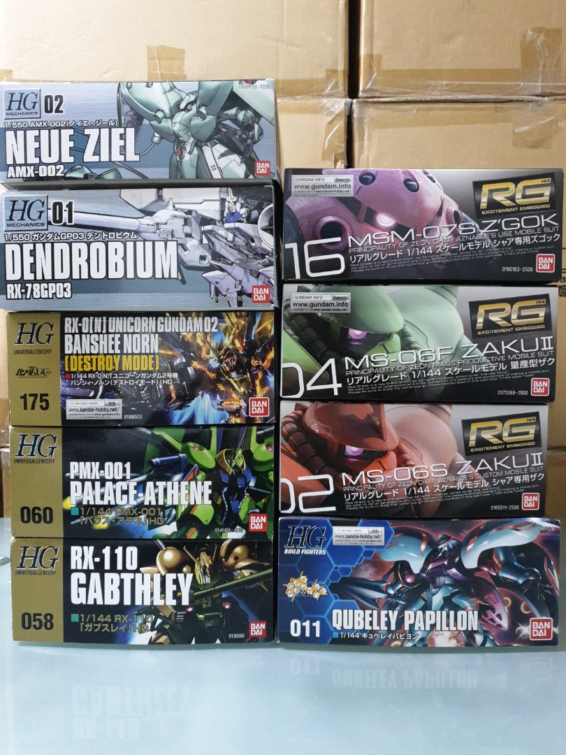 Bandai RGs & HGs Gundam Kits, Hobbies & Toys, Toys & Games on Carousell