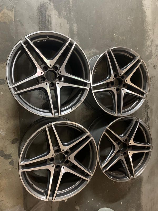 19" AMG C63 Original Rims, Car Accessories, Tyres & Rims on Carousell