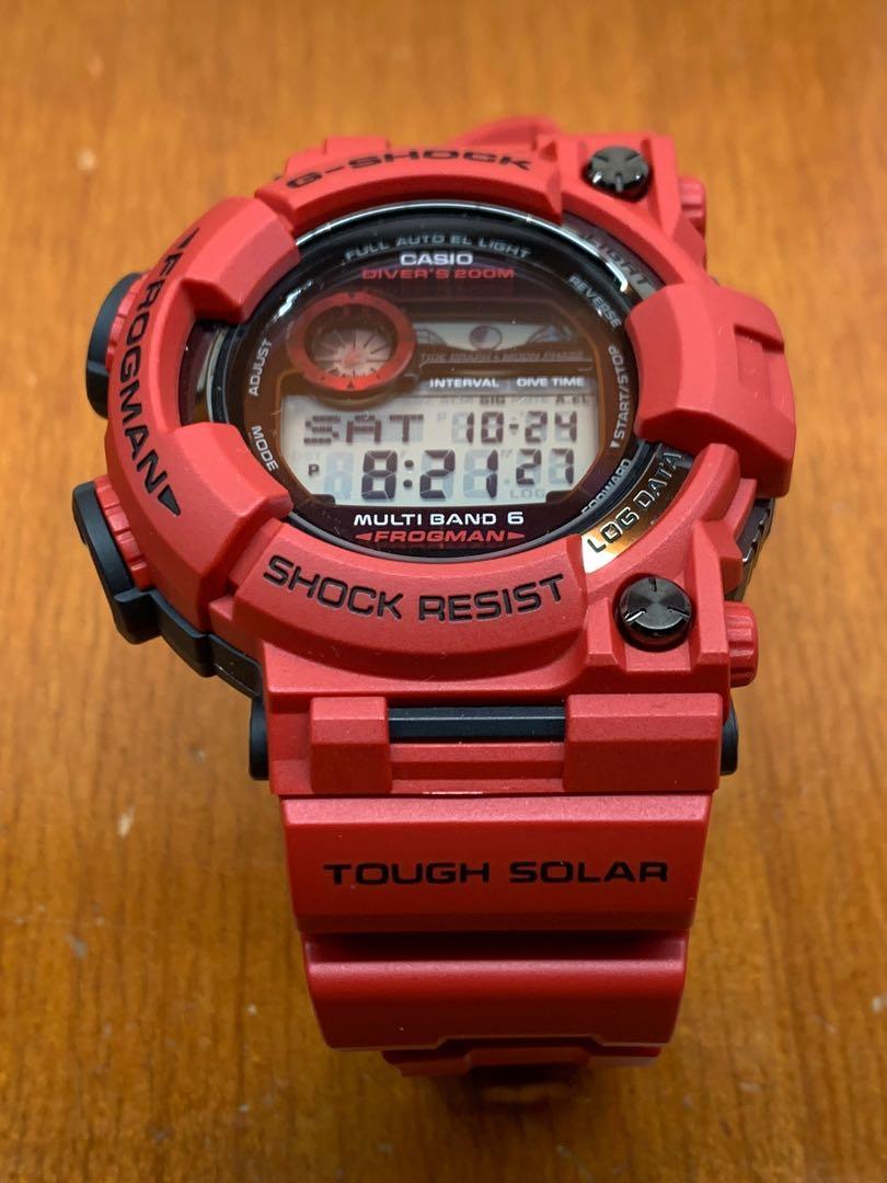 Casio G-Shock Men in Burning Red Frogman, Men's Fashion, Watches ...