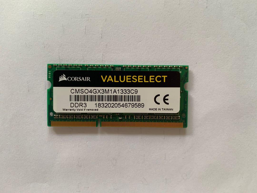 Corsair 4GB DDR3 1333Mhz laptop ram, Computers & Tech, Parts ...