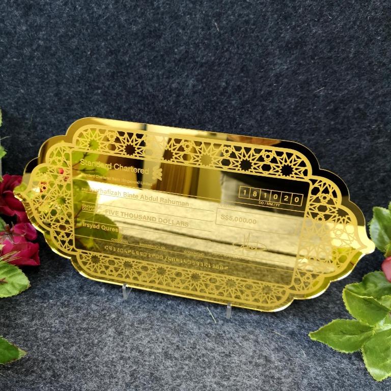 Royal Frame Cheque Design Mockup Cheque Display Wedding, Hobbies & Toys ...