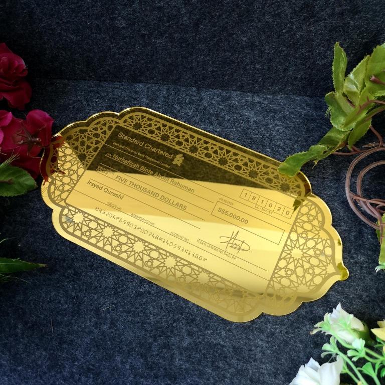 Royal Frame Cheque Design Mockup Cheque Display Wedding, Hobbies & Toys ...