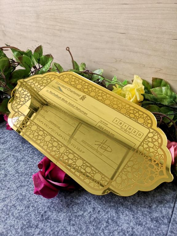 Royal Frame Cheque Design Mockup Cheque Display Wedding, Hobbies & Toys ...