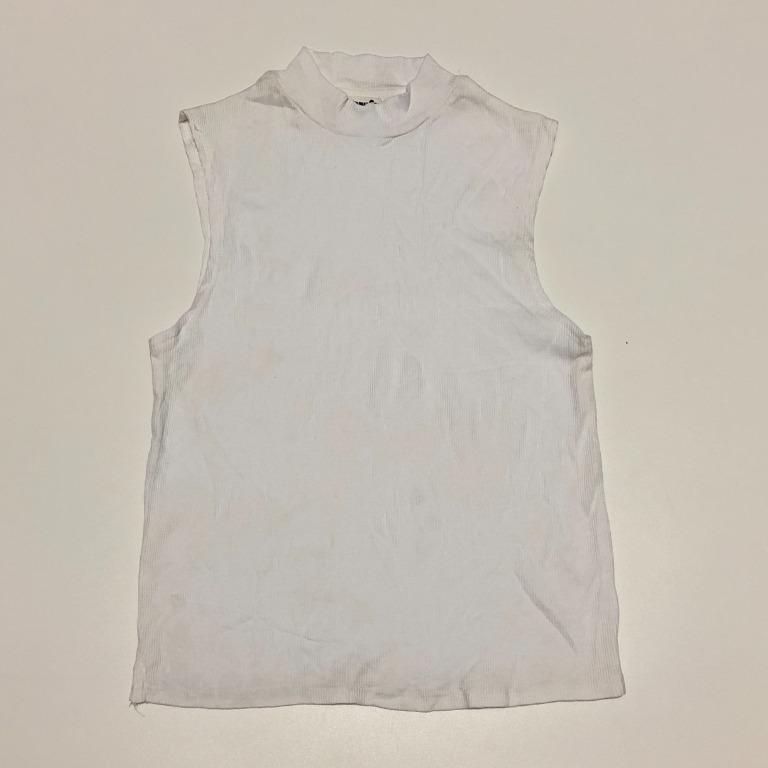 NEW Jennyfer Ribbed Knit Sleeveless Basic Turtleneck Top, Women's ...