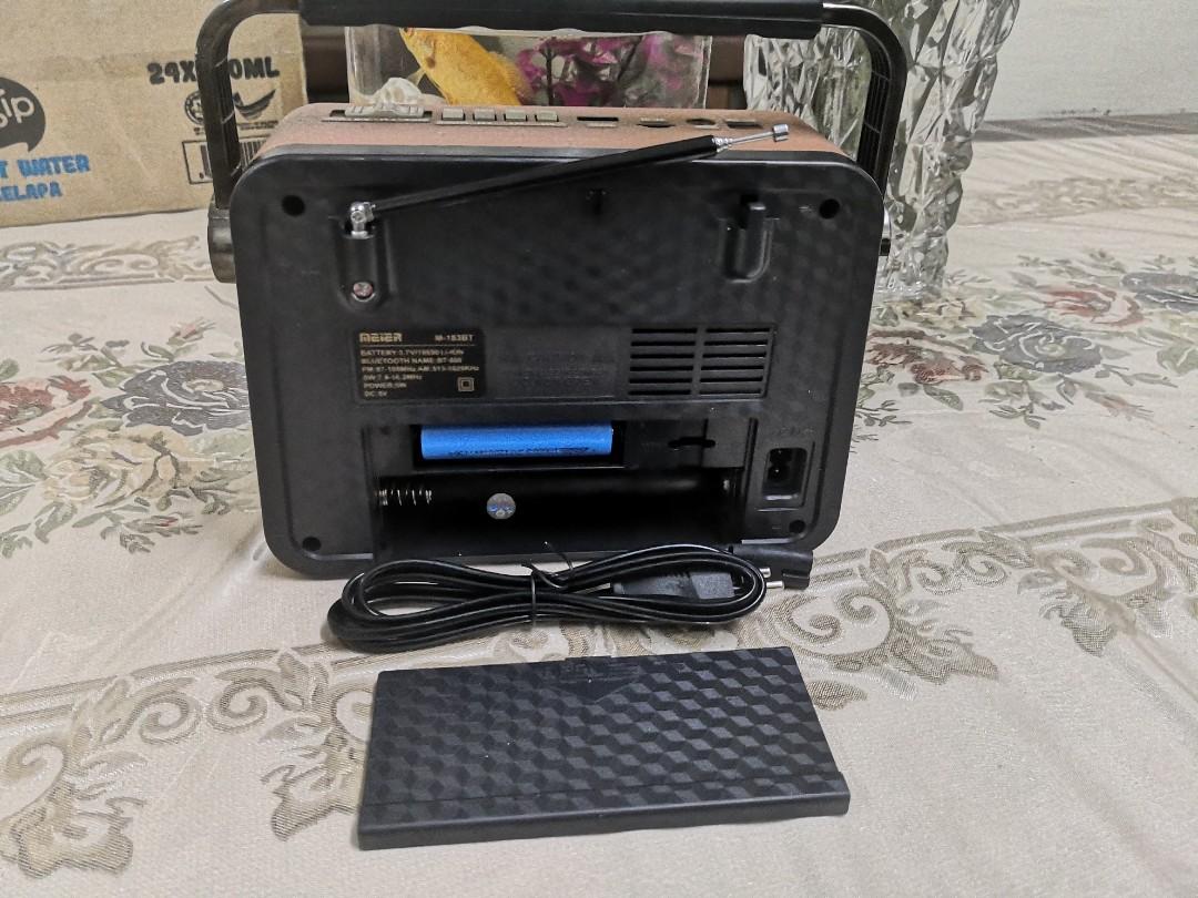 Radio MEiER M-183BT, bluetooth, USB, TF Card, rechargeable battery. FM / AM / SW3 BANDS-USB PORT ...