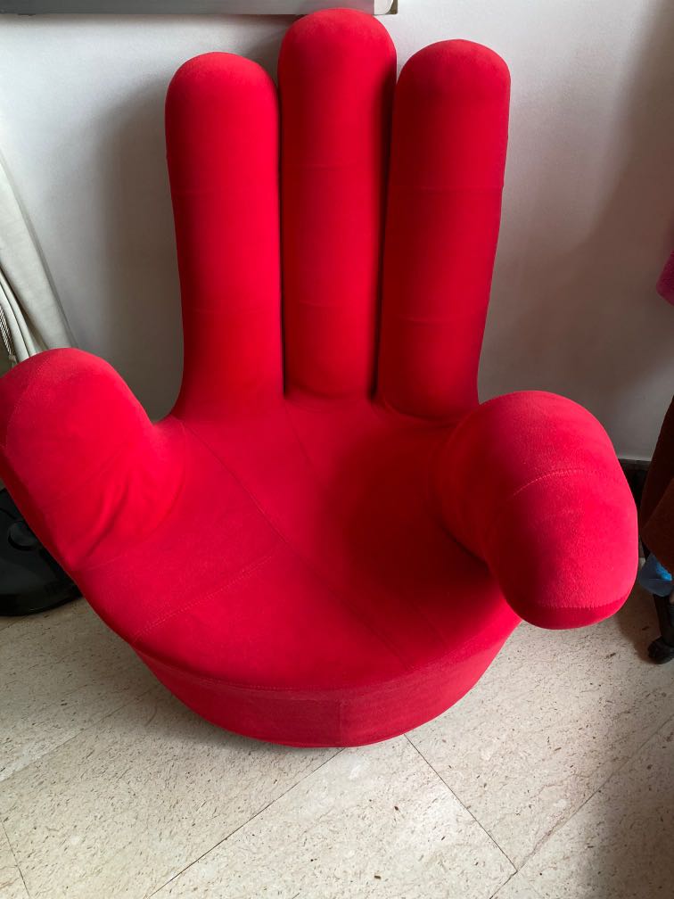 Revolving hand shape chair. Good condition. Self pickup, Furniture ...