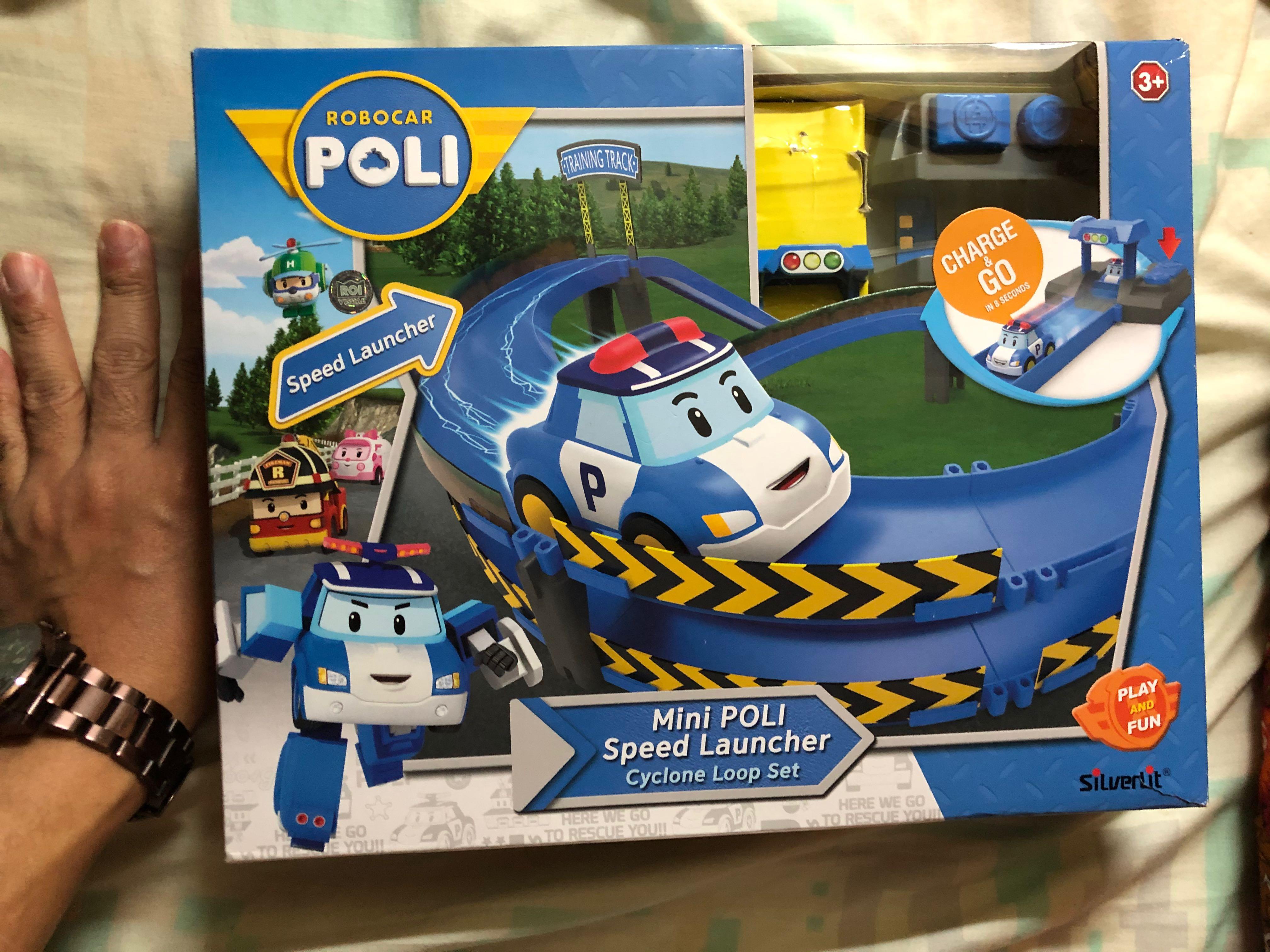 Robocar Poli (Mini Poli Speed Launcher) cyclone Loop Set, 興趣及遊戲, 玩具 ...