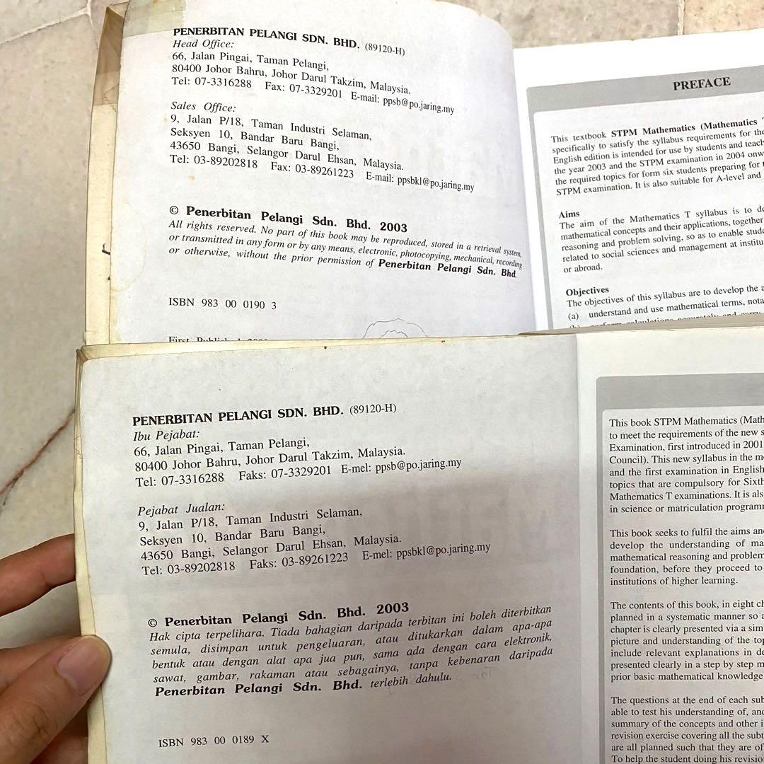 (SET) STPM Mathematics T Paper 1 & 2 Pelangi, Hobbies & Toys, Books ...
