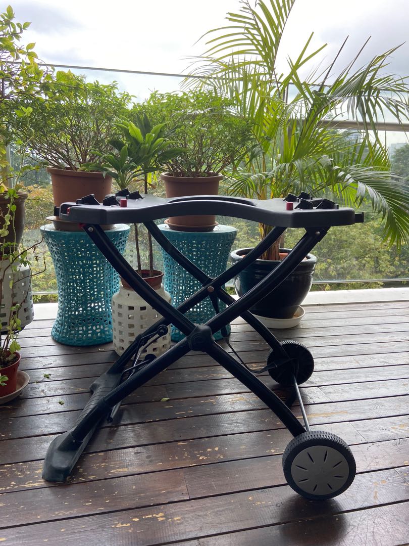 Weber Q portable trolley cart BBQ stand, Everything Else on Carousell