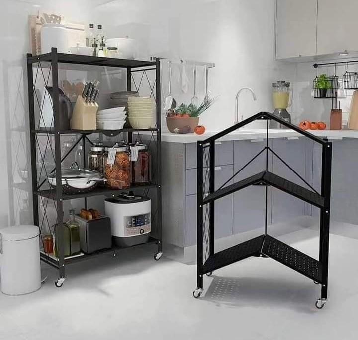 4 Layer Foldable Steel Organizer Storage Rack / Shelf, Furniture & Home ...