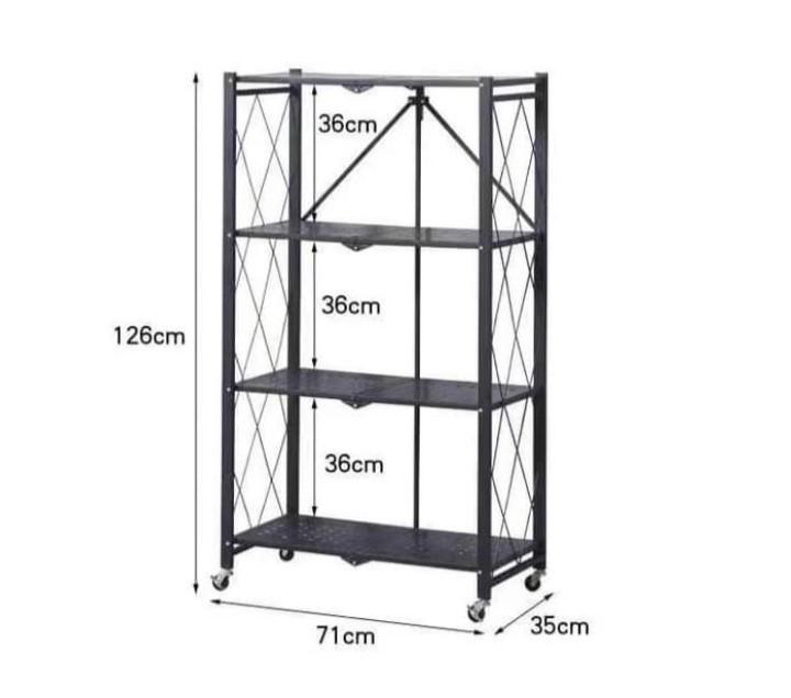 4 Layer Foldable Steel Organizer Storage Rack / Shelf, Furniture & Home ...