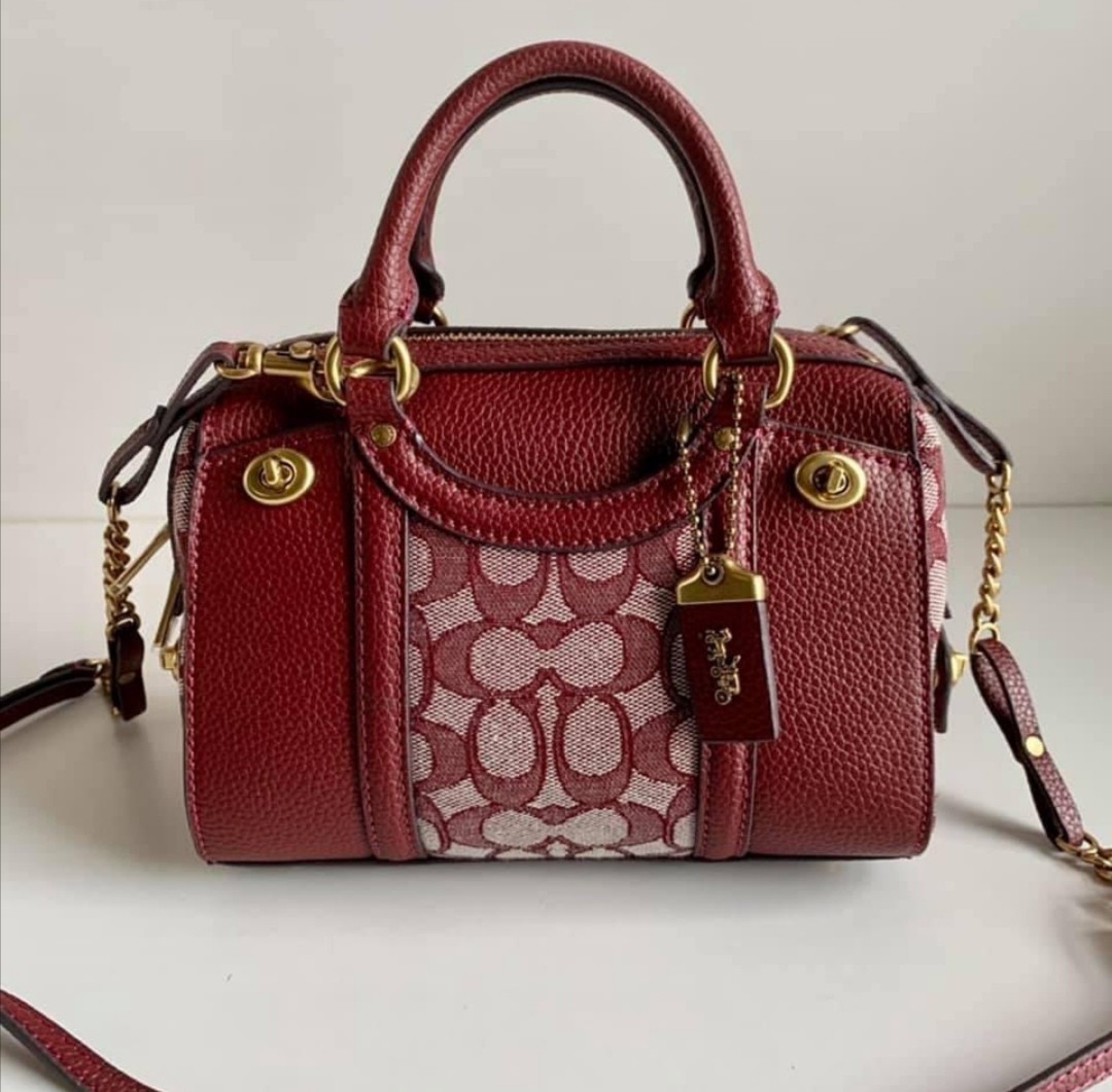Coach Lark Bag 19 in Signature Jacquard (Red), Luxury, Bags & Wallets ...