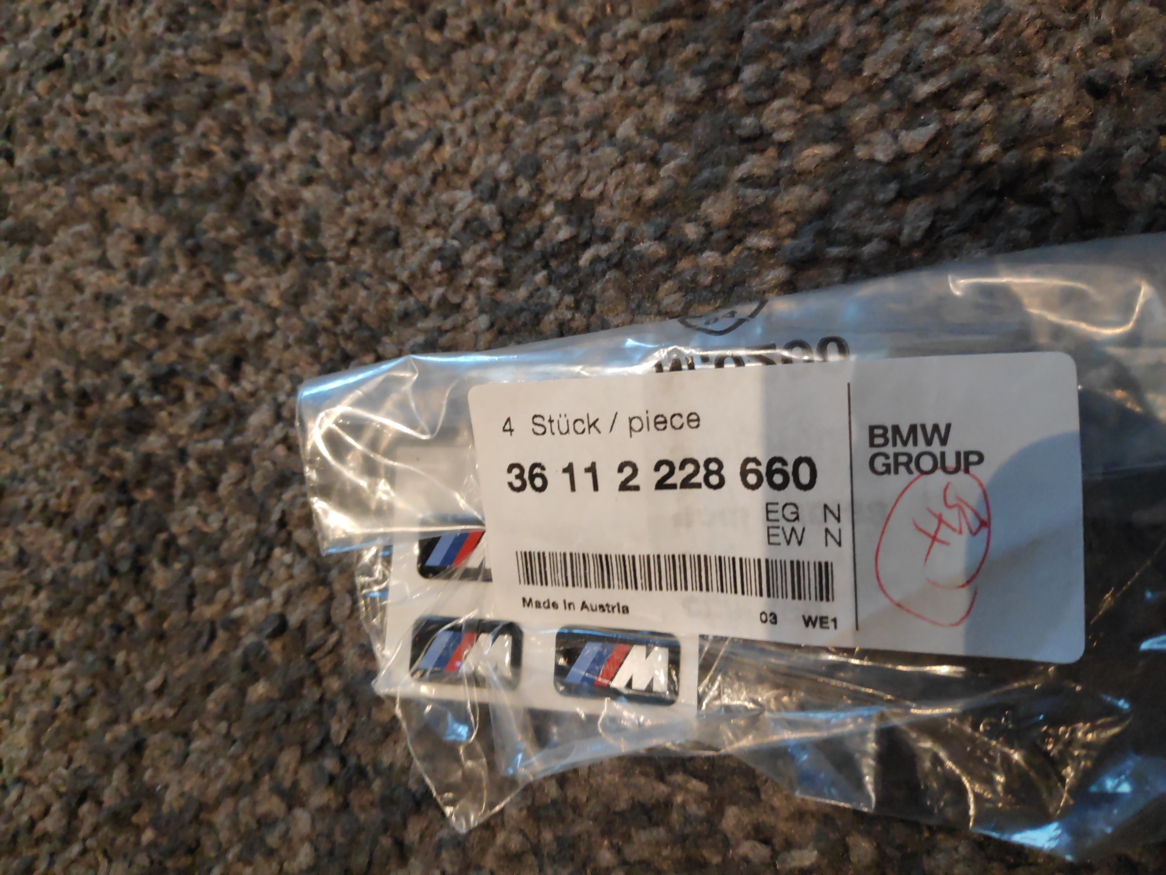 Genuine OEM BMW M Sport Wheel Emblem Set of 4 - 36112228660, Car ...