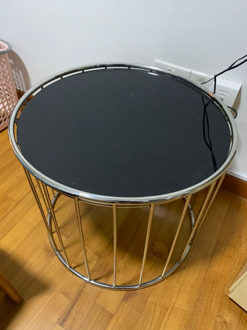 Glass table -50cm height and 60cm diameter, Furniture, Tables & Chairs ...