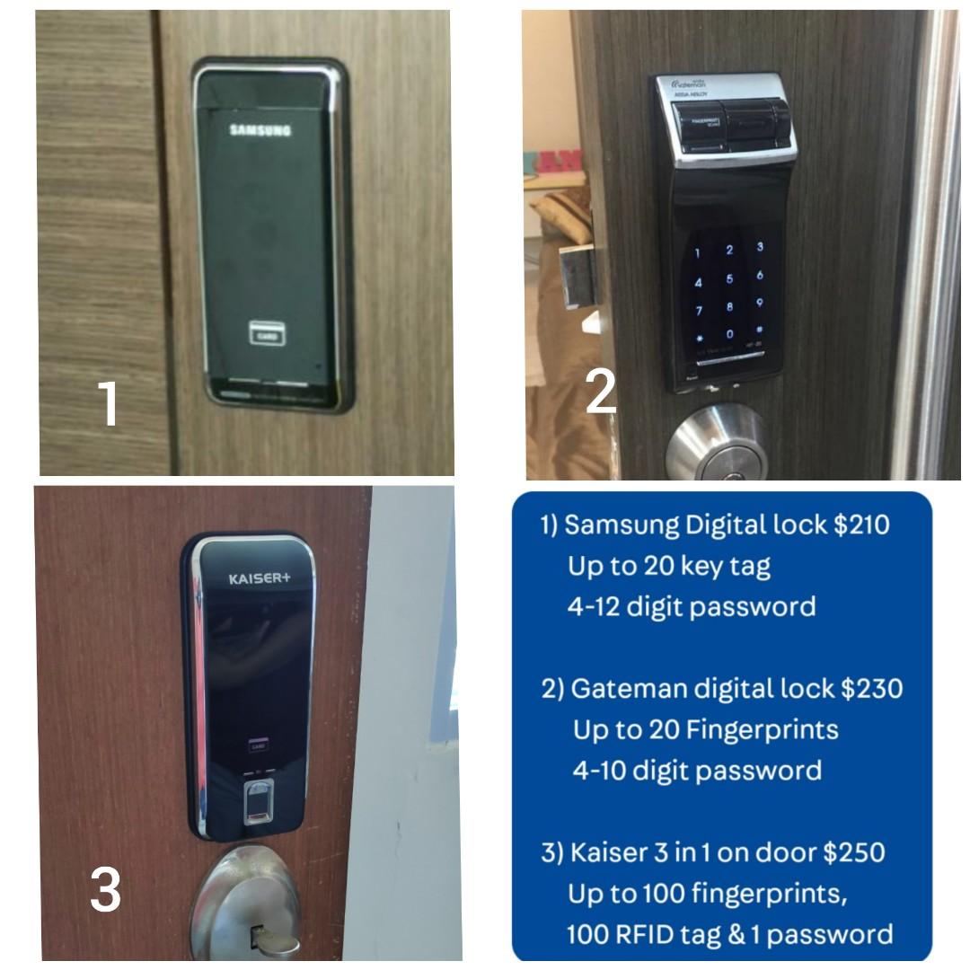 Kaiser push pull digital door lock, Furniture & Home Living, Security ...