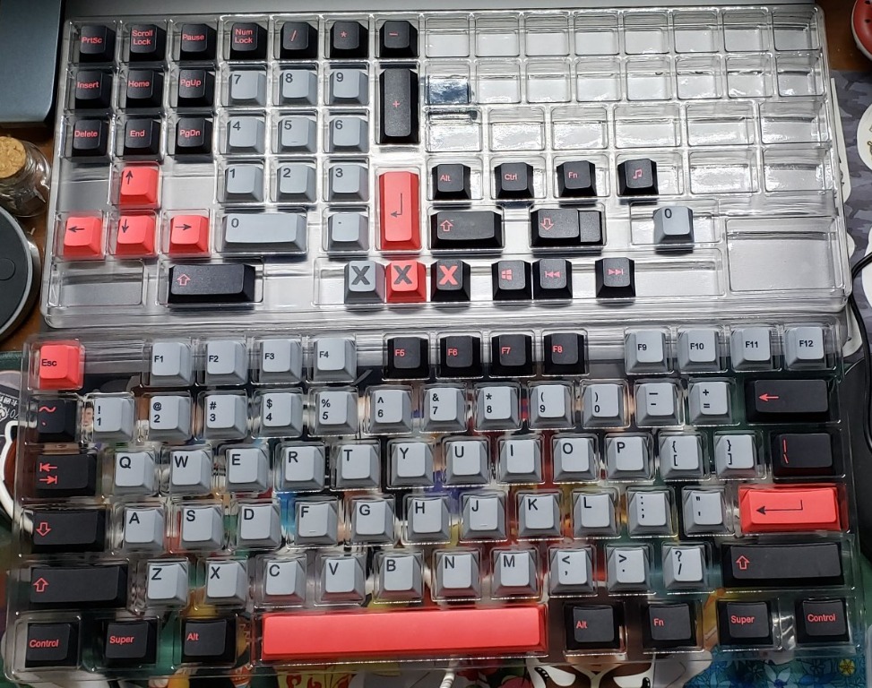 PBT Keycaps GMK 8008 Inspired Pink Gray Black colorway mechanical ...