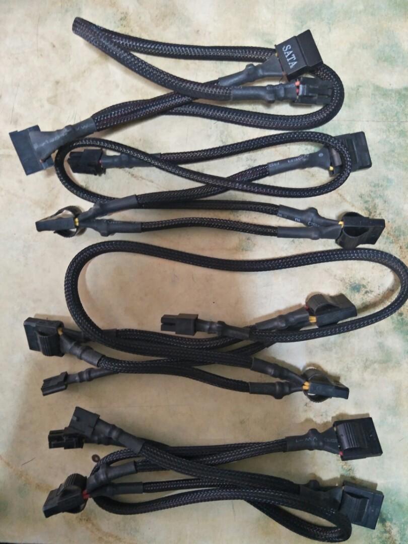 Various PSU cables (Seasonic/Andyson) and connecting cables, Computers ...