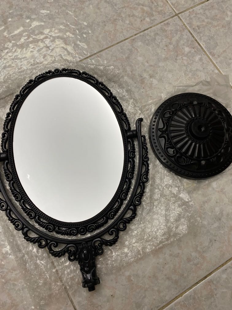 Vintage style Mirror Black color, dual side (normal and magnifying ...