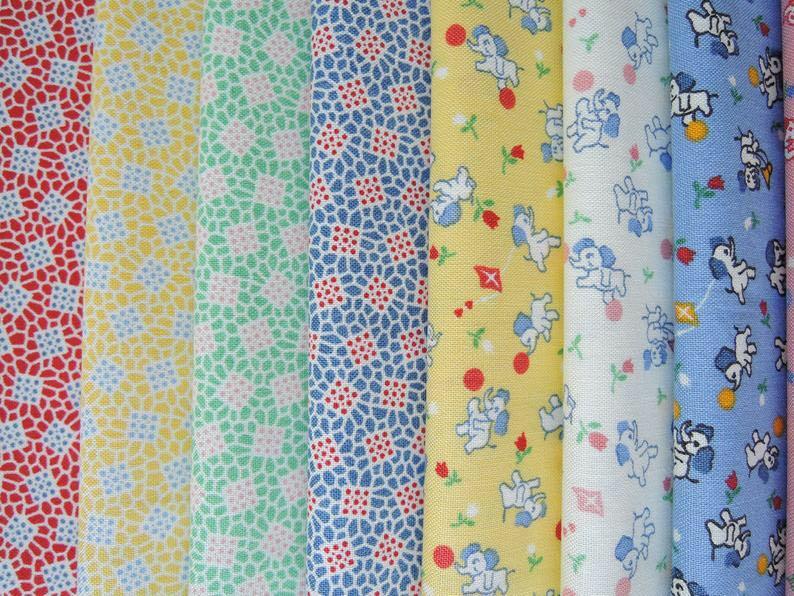 8” x 10” of Moda 30’s Playtime by Chloe’s Closet Fabric. Made in USA ...