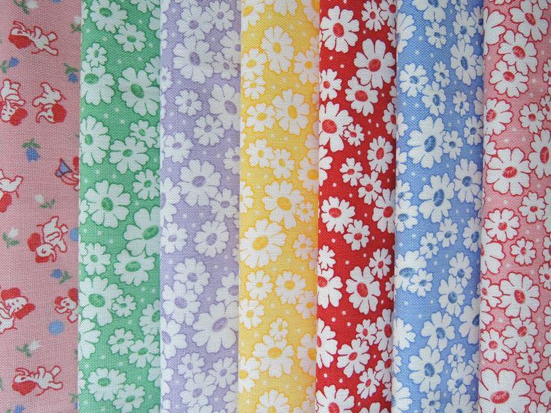 8” x 10” of Moda 30’s Playtime by Chloe’s Closet Fabric. Made in USA ...