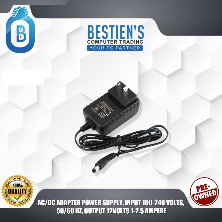 AC/DC ADAPTER POWER SUPPLY, INPUT 100-240 VOLTS, 50/60 HZ, OUTPUT ...