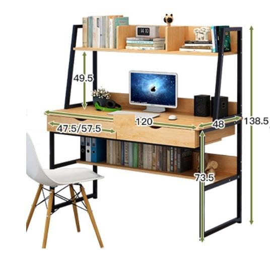 Brown Computer Table drawer laci Desk Furniture meja ikea, Furniture ...