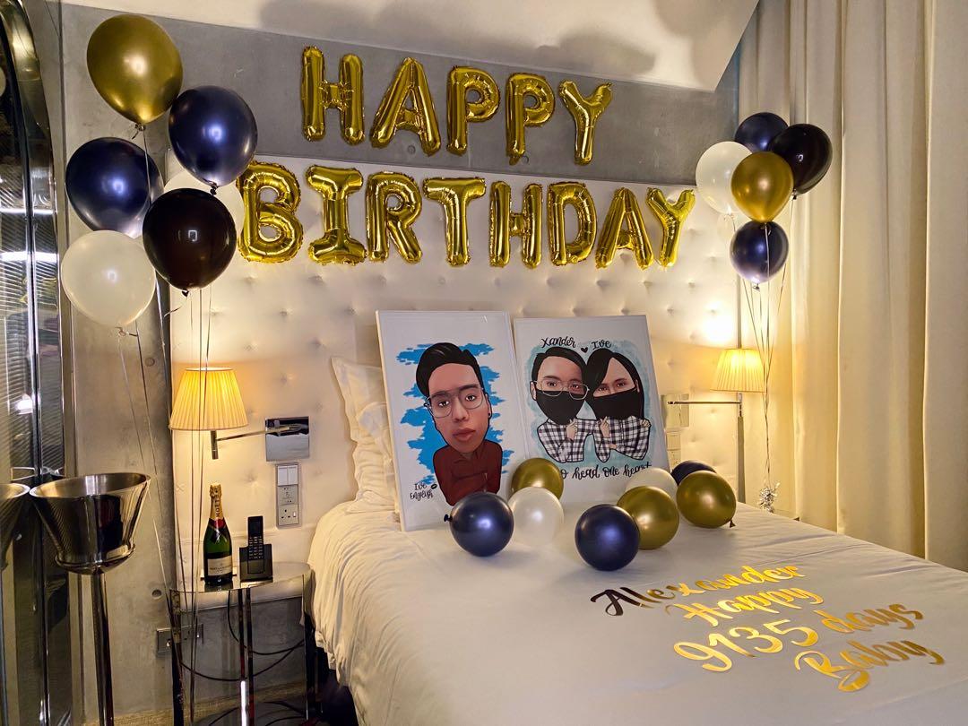 Helium Balloons hotel room setup for staycation, Hobbies & Toys ...