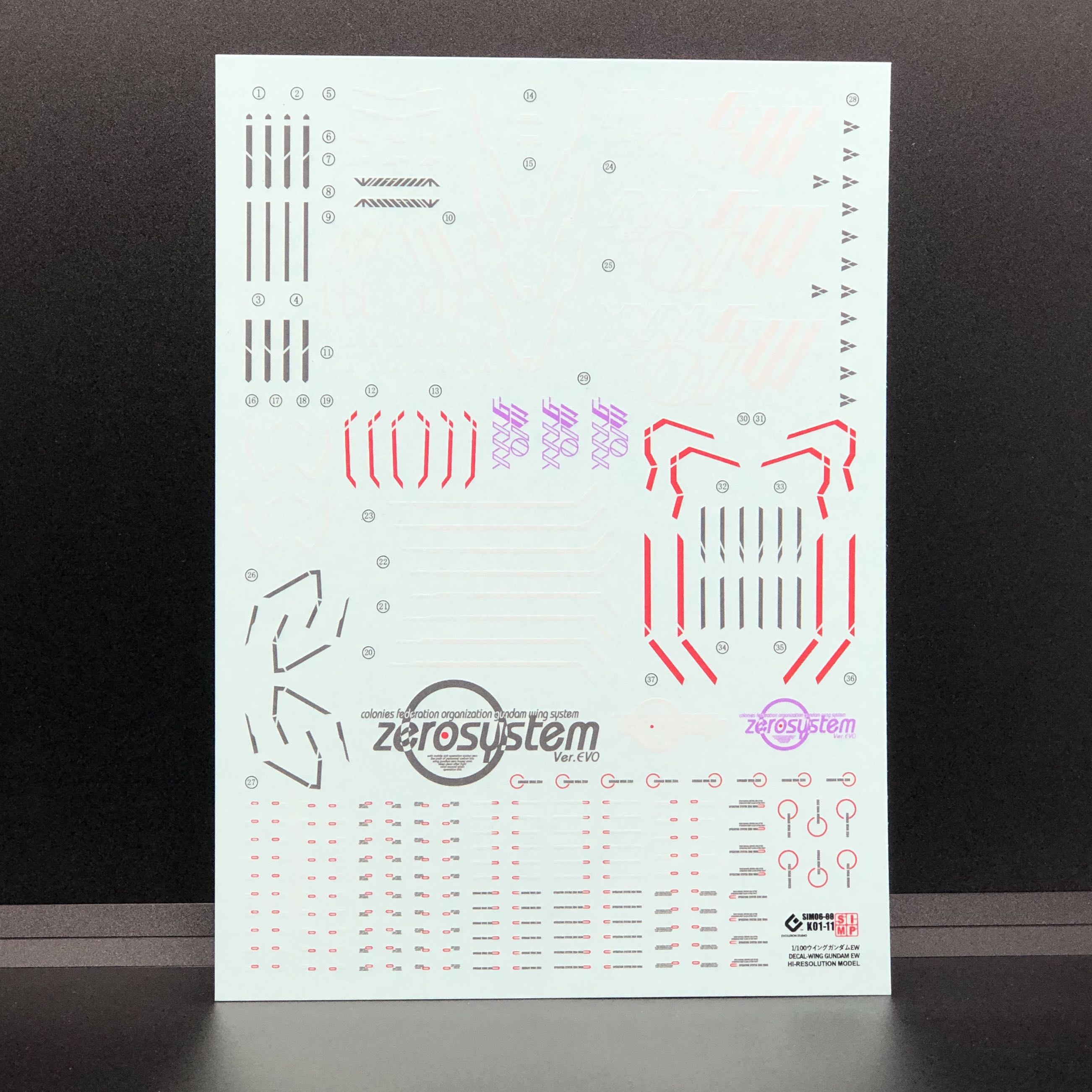 HiRM 1/100 Wing Gundam EW 01 Neon decal 飛翼高達01 高解析版螢光水貼, 興趣及遊戲, 玩具 & 遊戲 ...