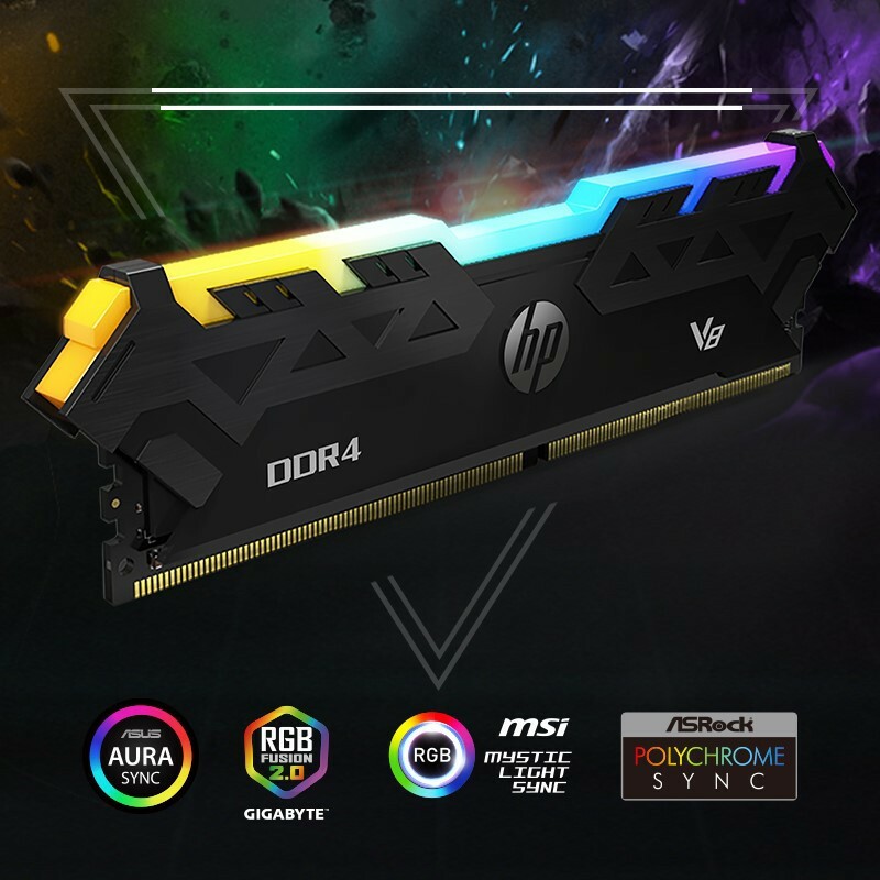 HP V8 RGB DDR4 3200 16GB RAM, 電子產品, 電腦 ＆ 平板電腦 - Carousell