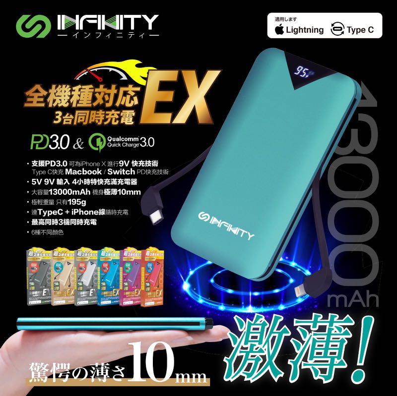 Infinity TN13 13000mAh外置充電器, 電子產品, 電話＆平板電腦裝飾 - Carousell