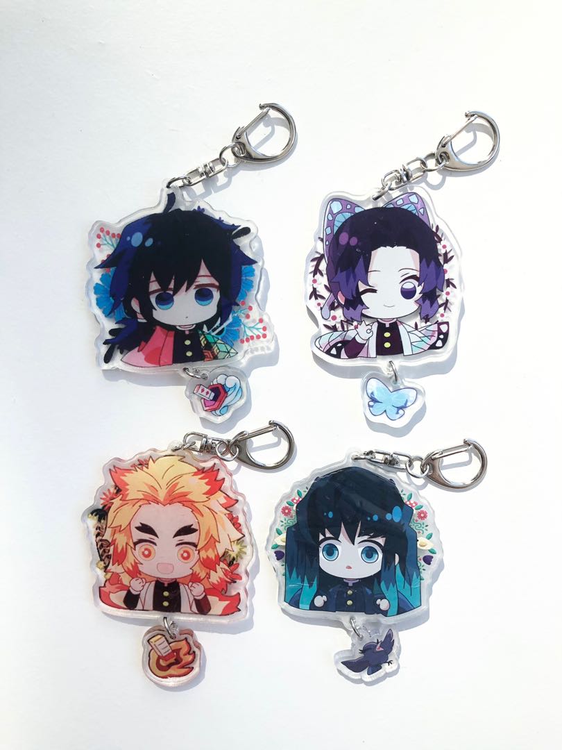 [INSTOCK] KNY Kimetsu No Yaiba/DS Demon Slayer Keychains, Entertainment ...