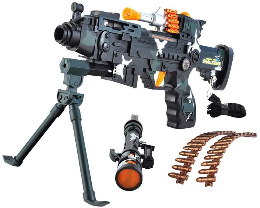 Kandall Toy Gun Electric Machine Gun with LED Lights and Fire Sounds ...