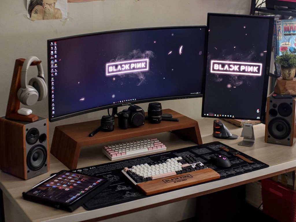 Mahogany Monitor Riser V2, Furniture & Home Living, Office Furniture ...