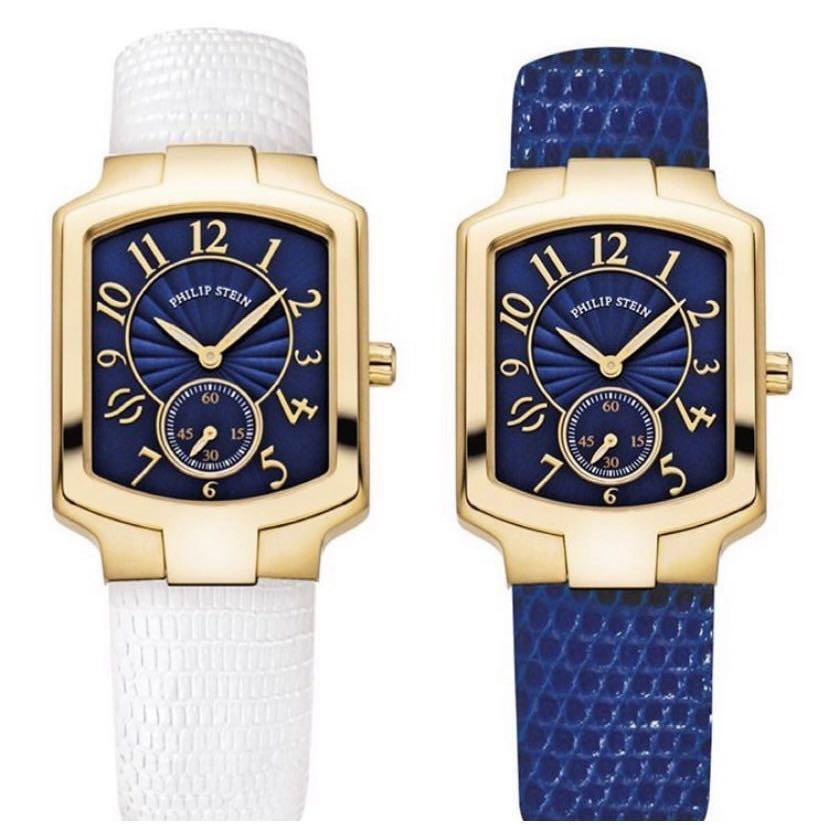 Philip Stein Square Blue Dial Watch, Women's Fashion, Watches ...