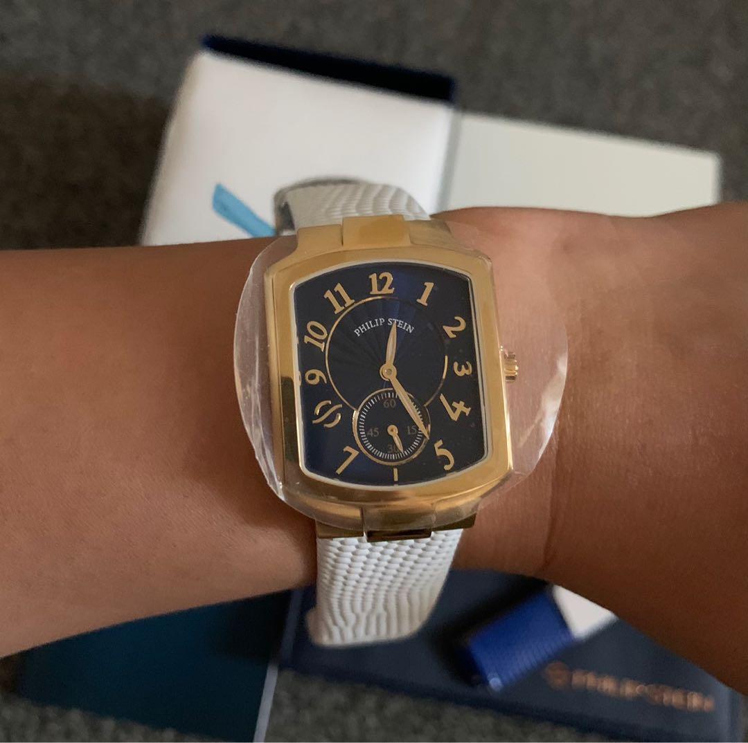 Philip Stein Square Blue Dial Watch, Women's Fashion, Watches ...