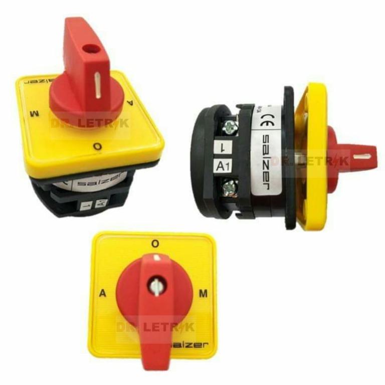 SALZER SELECTOR SWITCH 16A 1POLE 2WAY A-O-M SWITCH (48X48MM), TV & Home ...