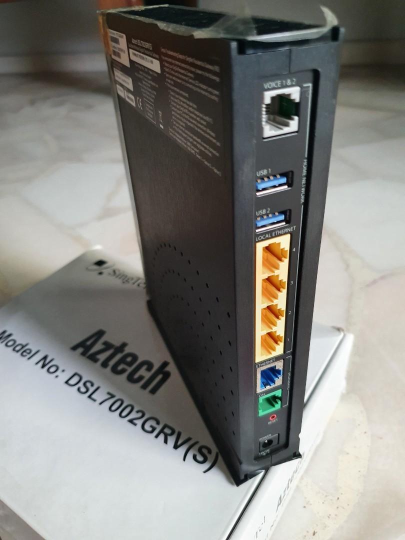 Singtel Aztech DSL-7002GRV(S) Modem/Router, Computers & Tech, Parts ...