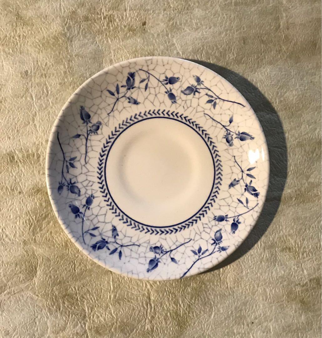 Vintage Claytan blue and white saucer, Furniture & Home Living ...