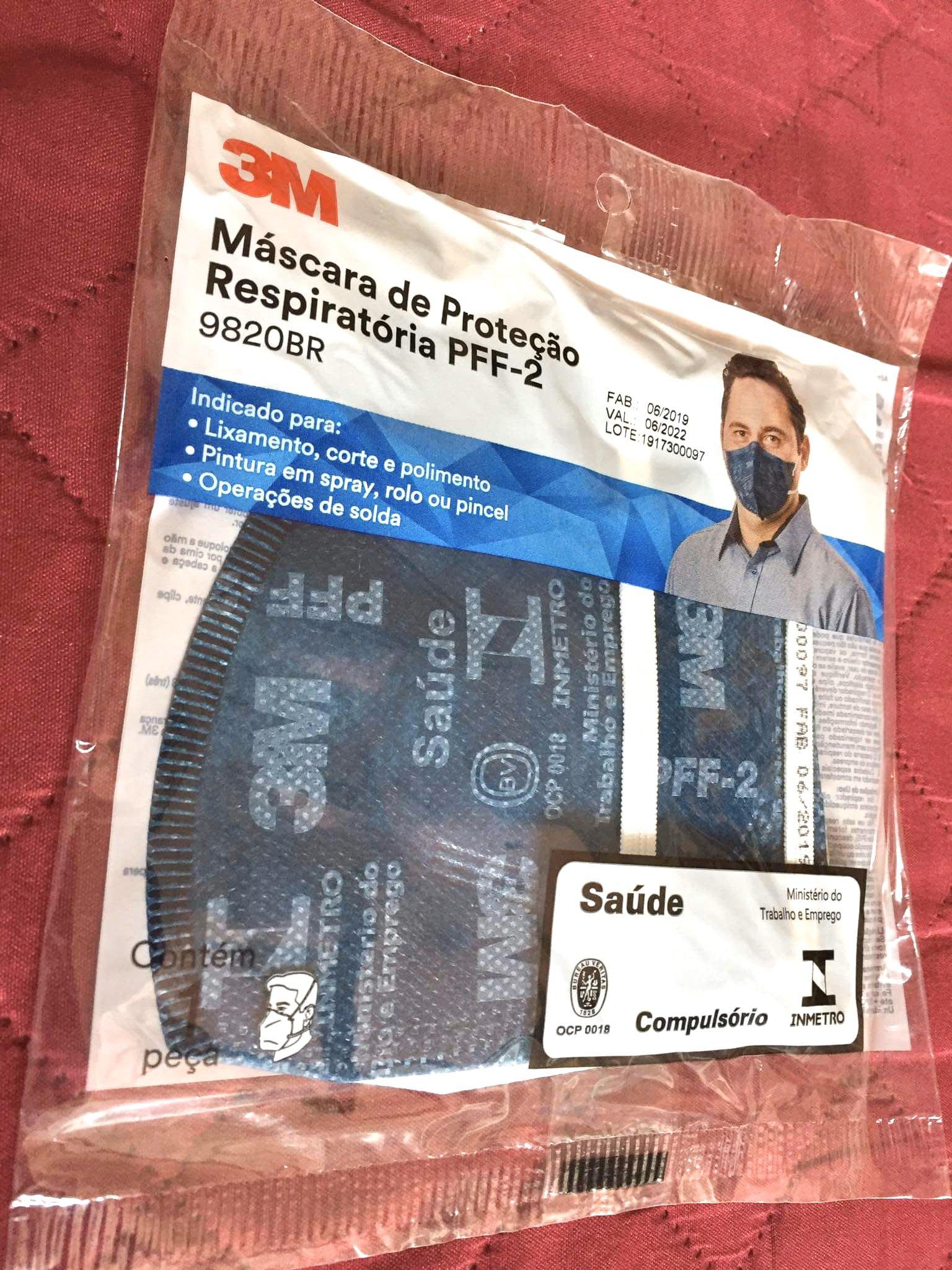 3M 9820 BR PPF-2 N95 Brazil Made Particulate Respirators Face Mask 1 ...