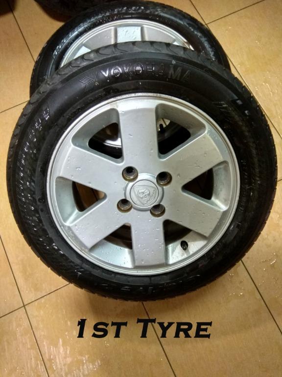3Pcs Proton Wira Original Rims with Tyres, Auto Accessories on Carousell
