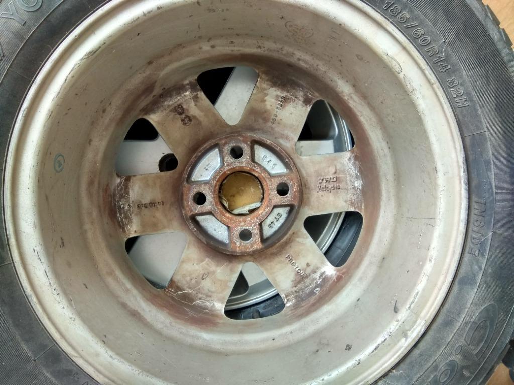 3Pcs Proton Wira Original Rims with Tyres, Auto Accessories on Carousell