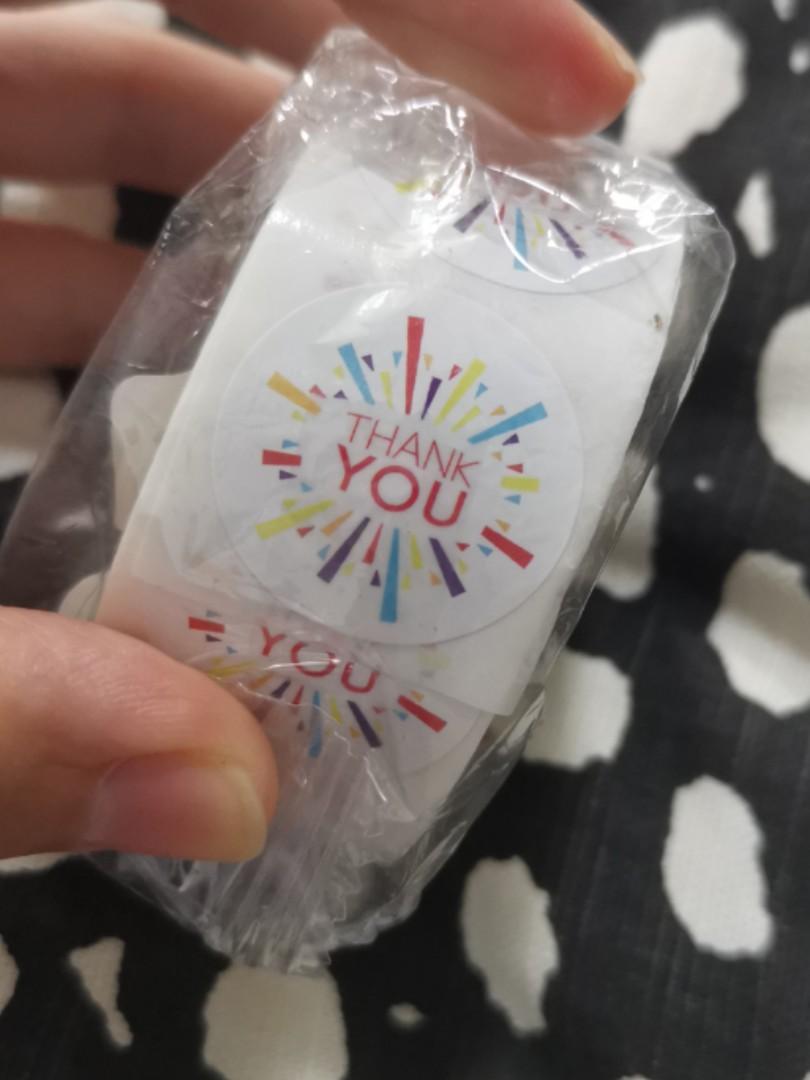 500pcs super cute thank you sticker label, Hobbies & Toys, Stationery ...